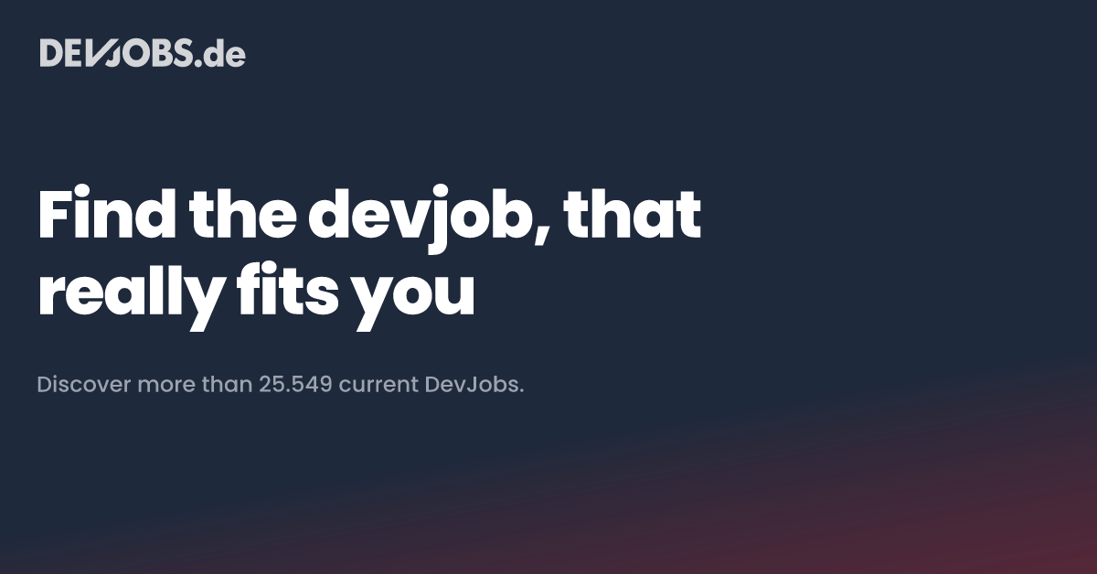 The Platform for IT and Developer Jobs in Germany | DEVjobs.de