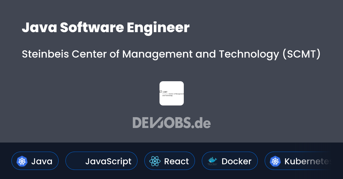 Java Software Engineer at Steinbeis Center of Management and Technology (SCMT) | DEVjobs.de