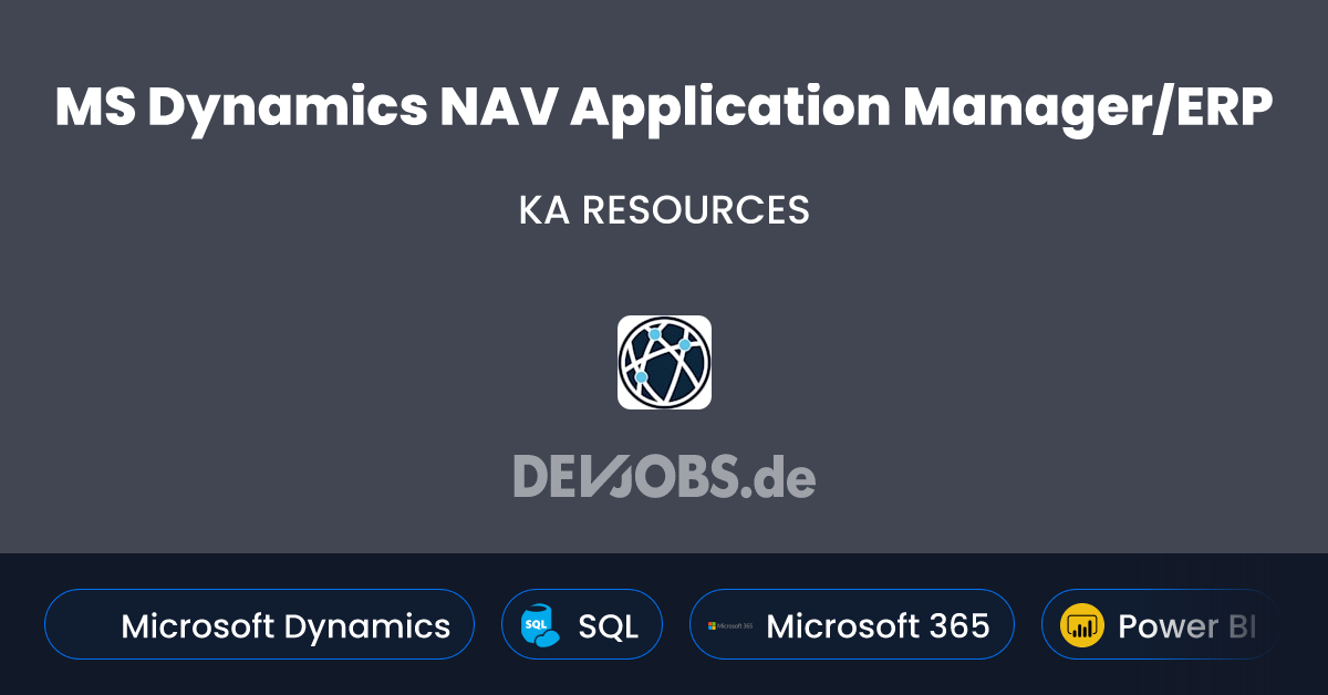 MS Dynamics NAV Application Manager/ERP system manager at KA RESOURCES ...