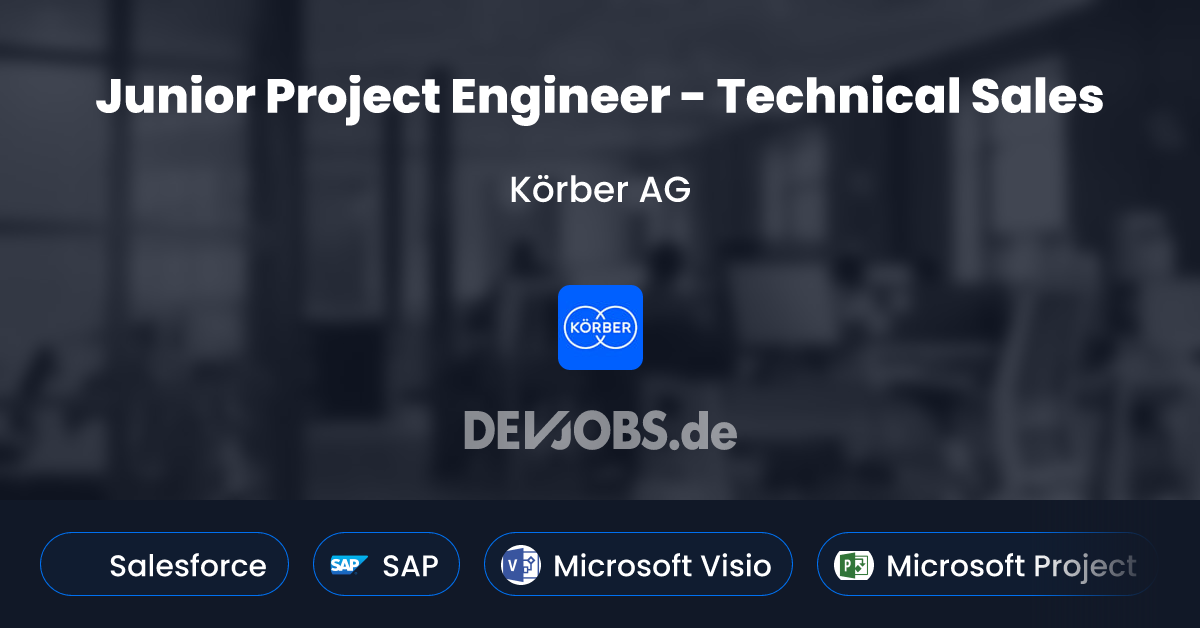 Junior Project Engineer - Technical Sales Automation at Körber AG ...
